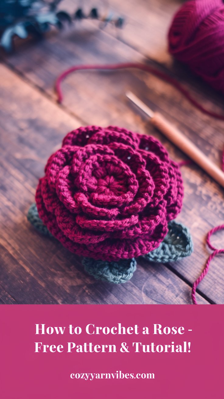 🌹 How to Crochet a Rose – Free Pattern & Tutorial! 🌹 - cozyyarnvibes.com