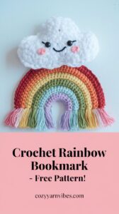 Crochet Rainbow Bookmark – Free Pattern! - cozyyarnvibes.com