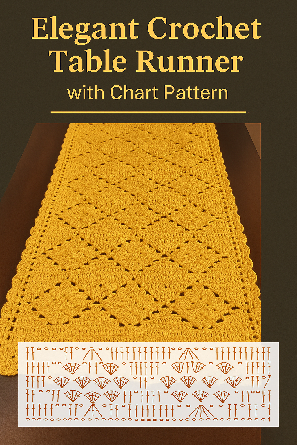 Elegant Crochet Table Runner with Chart Pattern - cozyyarnvibes.com