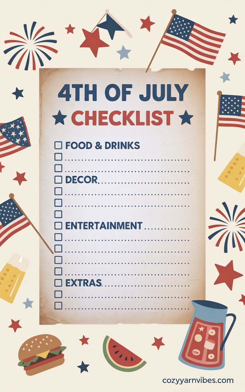 4th of July Party Checklist Printable - cozyyarnvibes.com