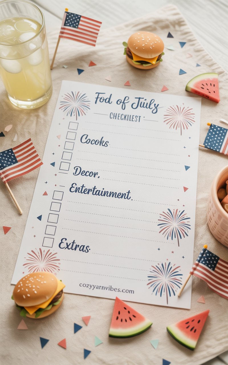 4th of July Party Checklist Printable - cozyyarnvibes.com