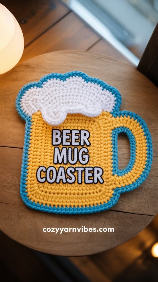 Beer Mug Coaster - cozyyarnvibes.com
