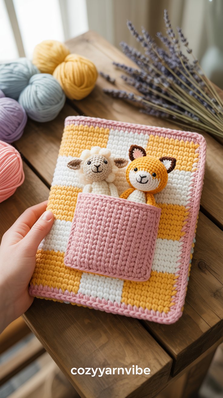 Crochet Notebook Cover with Pen Pocket - cozyyarnvibes.com