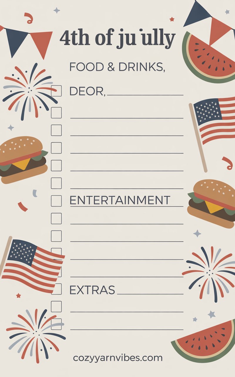 4th of July Party Checklist Printable - cozyyarnvibes.com