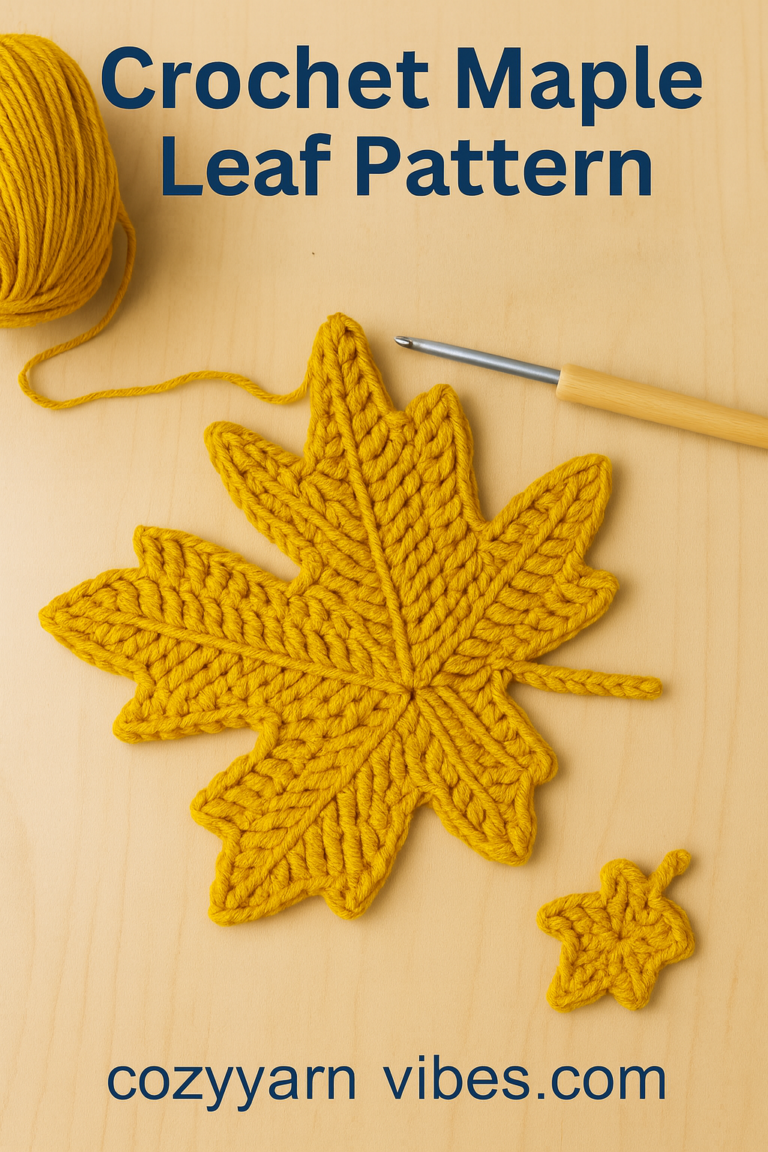 Crochet Maple Leaf - cozyyarnvibes.com